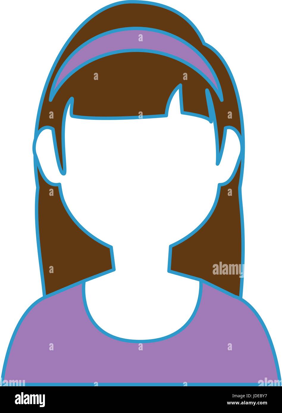 Cartoon Girl Faceless Avatar Female High Resolution Stock Photography ...