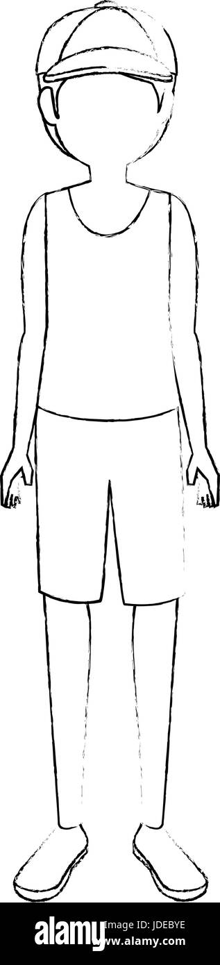 Cartoon head young man faceless Black and White Stock Photos & Images ...