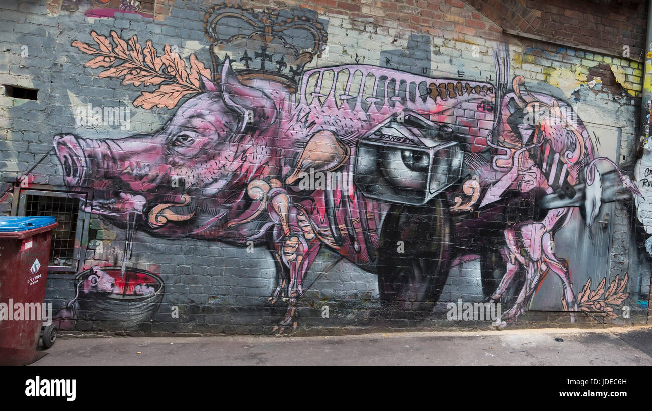 Street art by unidentified artist. Melbourne's graffiti management plan ...