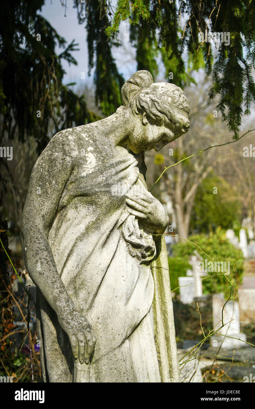 Woman headstone weeping hi-res stock photography and images - Alamy