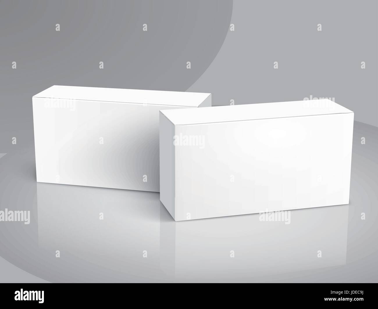 two tilt blank paper boxes 3d illustration, can be used as design ...