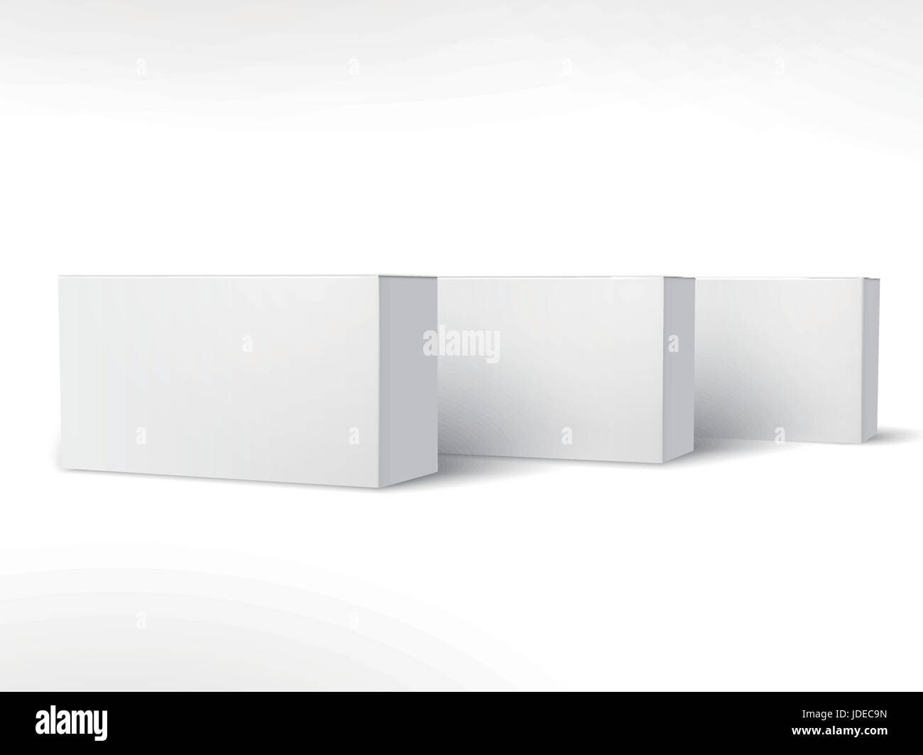 three right tilt blank paper boxes 3d illustration, can be used as ...