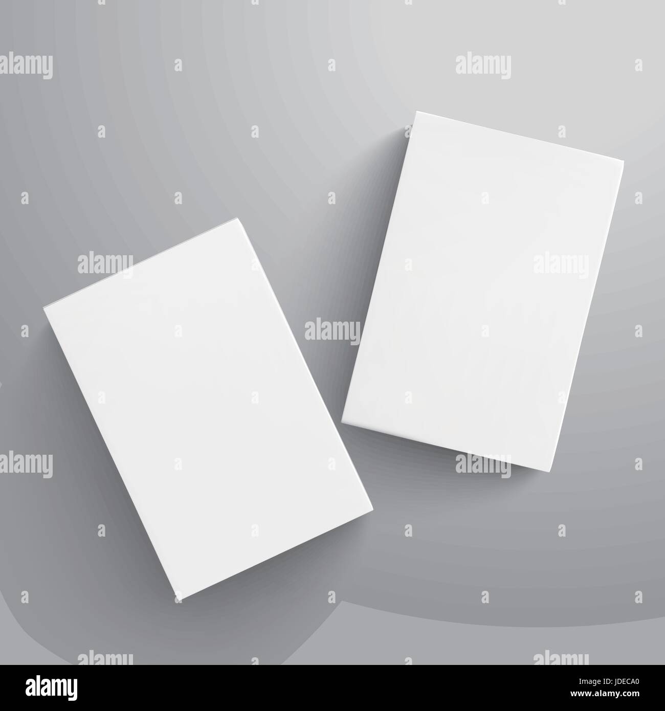 two tilt blank flat paper boxes 3d illustration, can be used as design ...