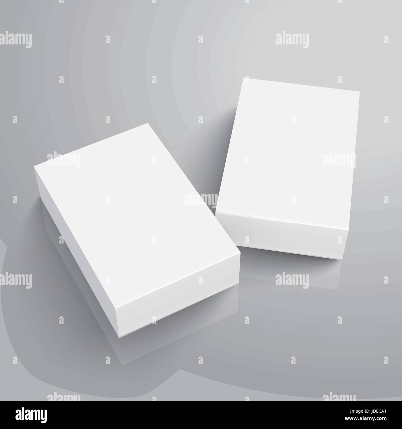 two tilt blank flat paper boxes 3d illustration, can be used as design ...