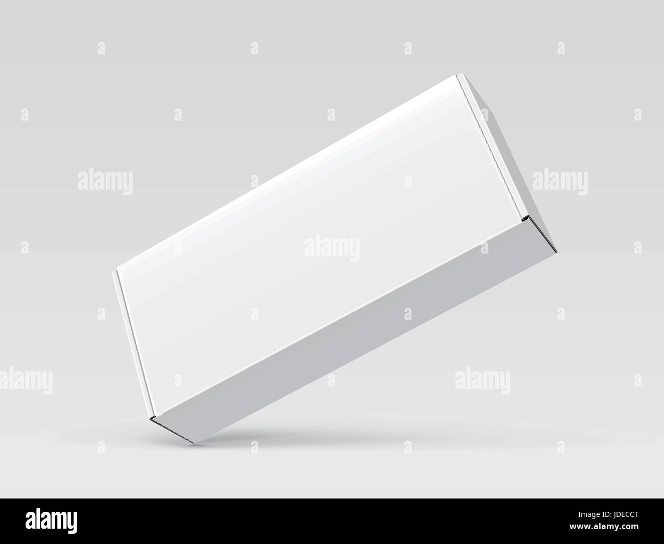 left tilt white blank box, isolated gray background, 3d illustration ...