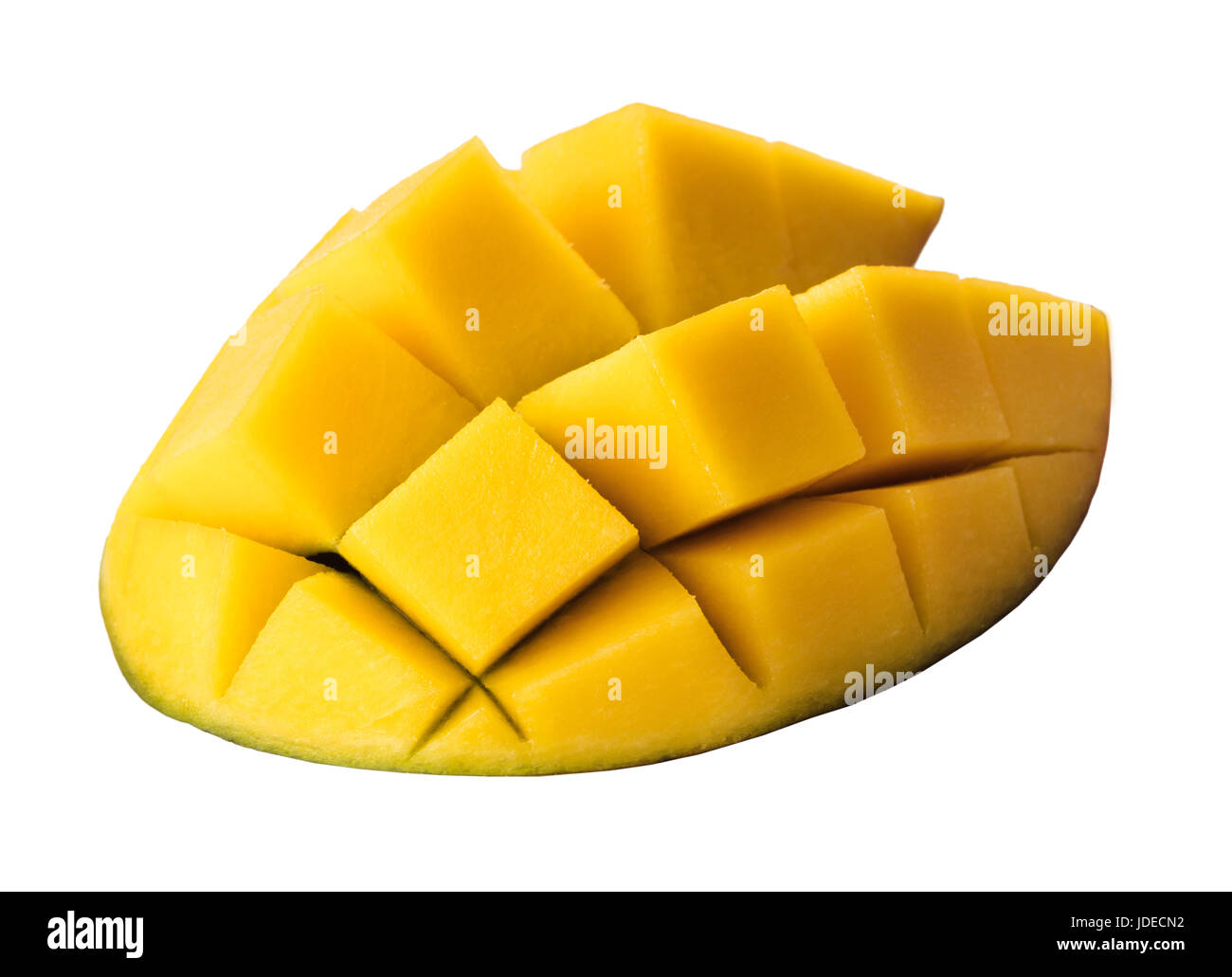 Slice of mango closeup on white isolated background Stock Photo - Alamy