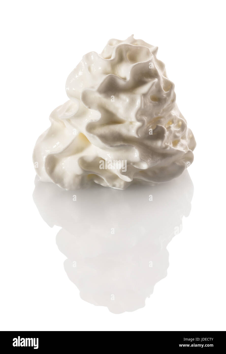 the whipped cream on white background Stock Photo - Alamy