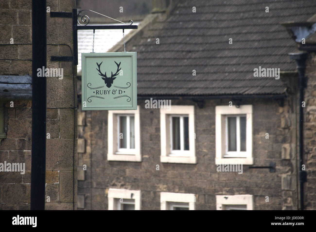 Shop sign, Barnard Castle Stock Photo - Alamy