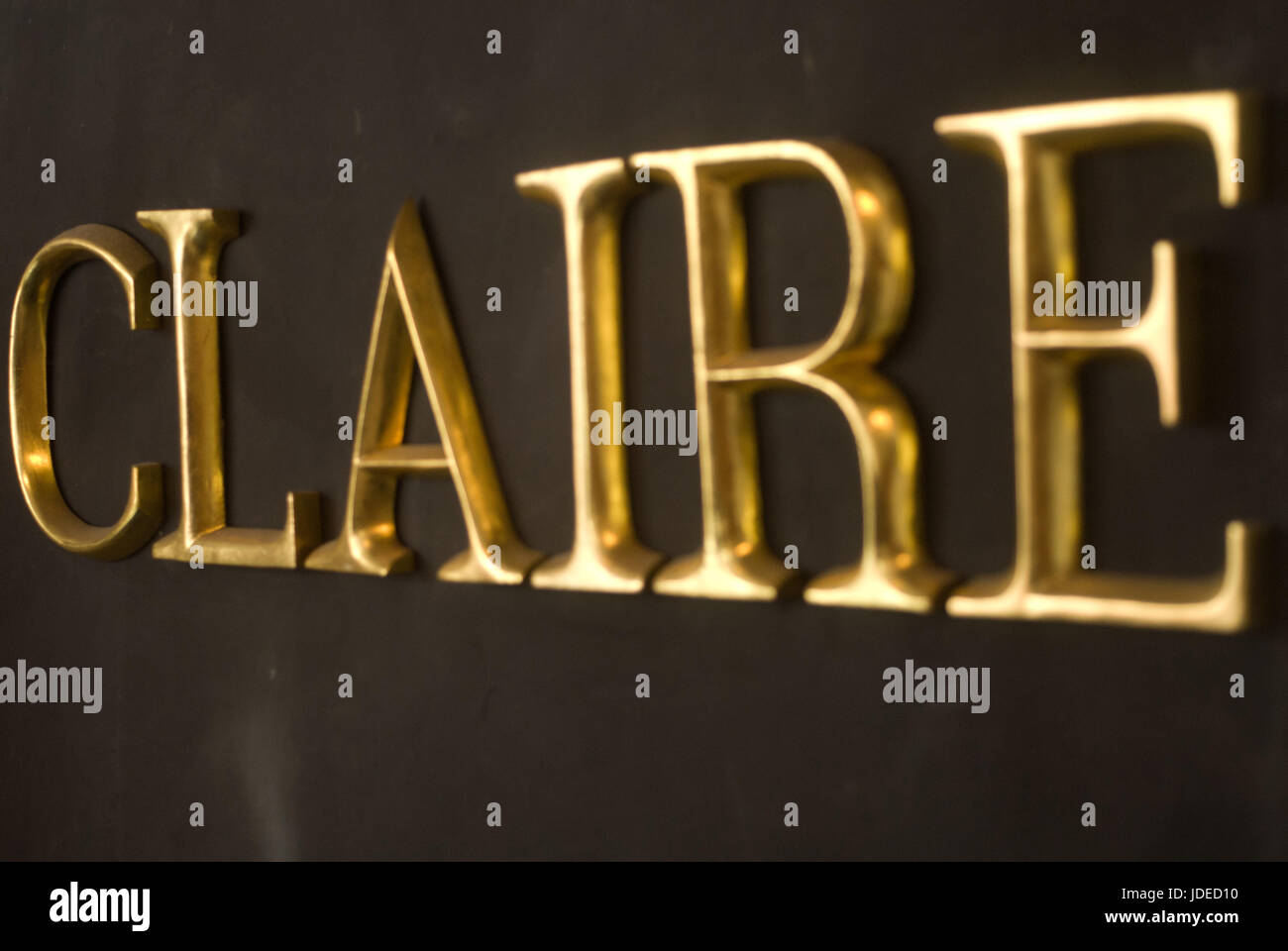 Claire - gold lettering Stock Photo - Alamy
