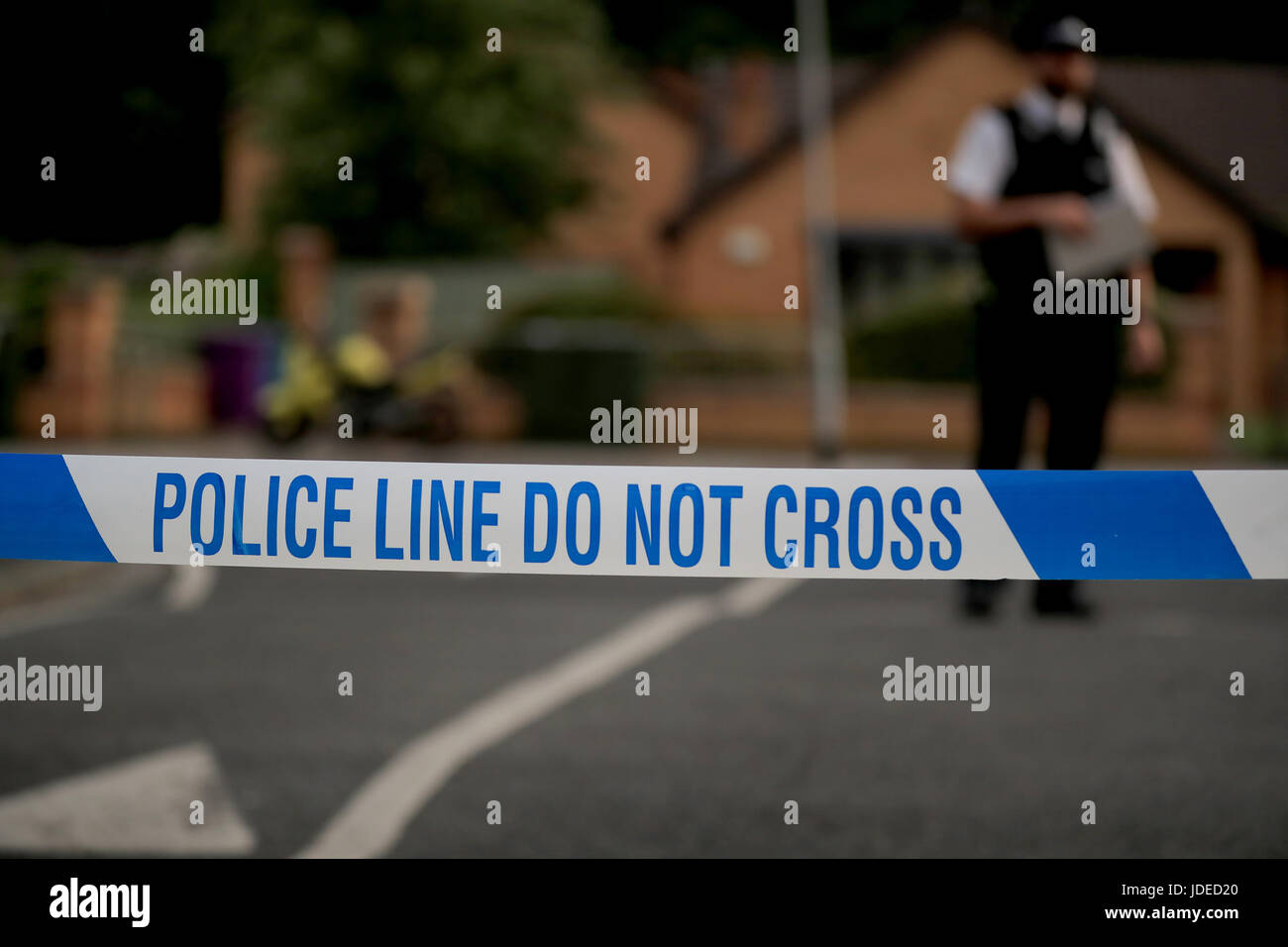 Police tape at a crime scene hi-res stock photography and images - Alamy