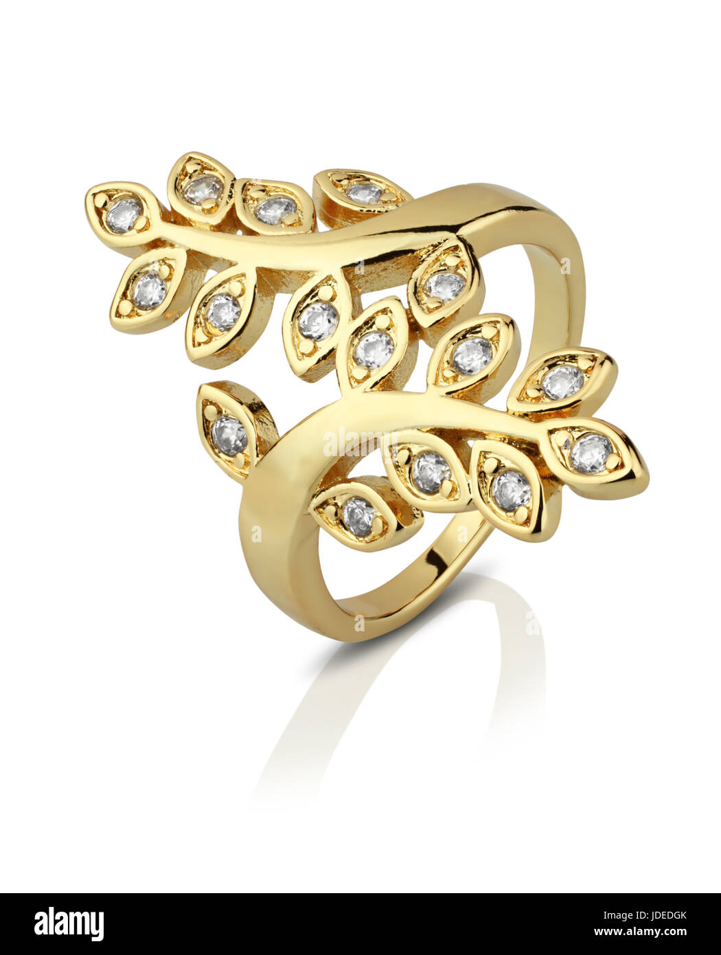Golden ring isolated on white, clipping path Stock Photo - Alamy