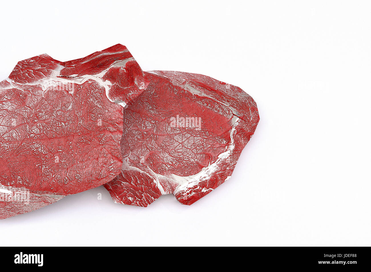 3d illustration of raw meat isolated on white background Stock Photo ...