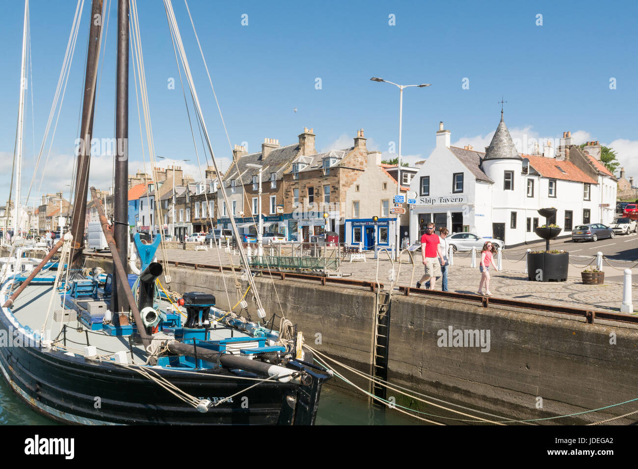 Anstruther harbour promenade, East Neuk of Fife, Scotland, UK Stock ...