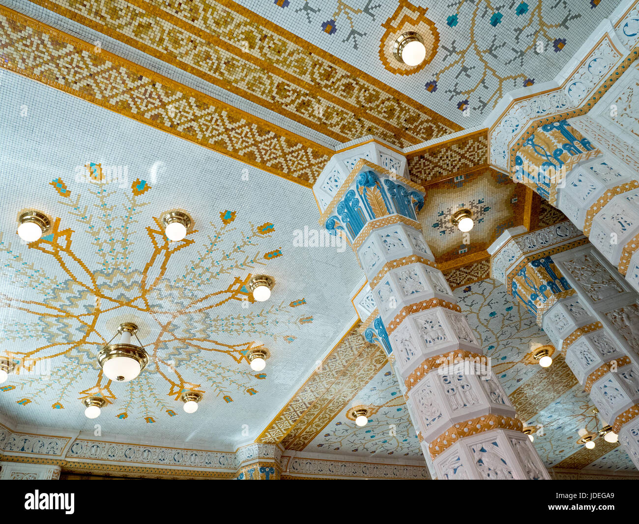 Interior of Cafe Imperial Restaurant in Prague in Street Na Poříčí ...