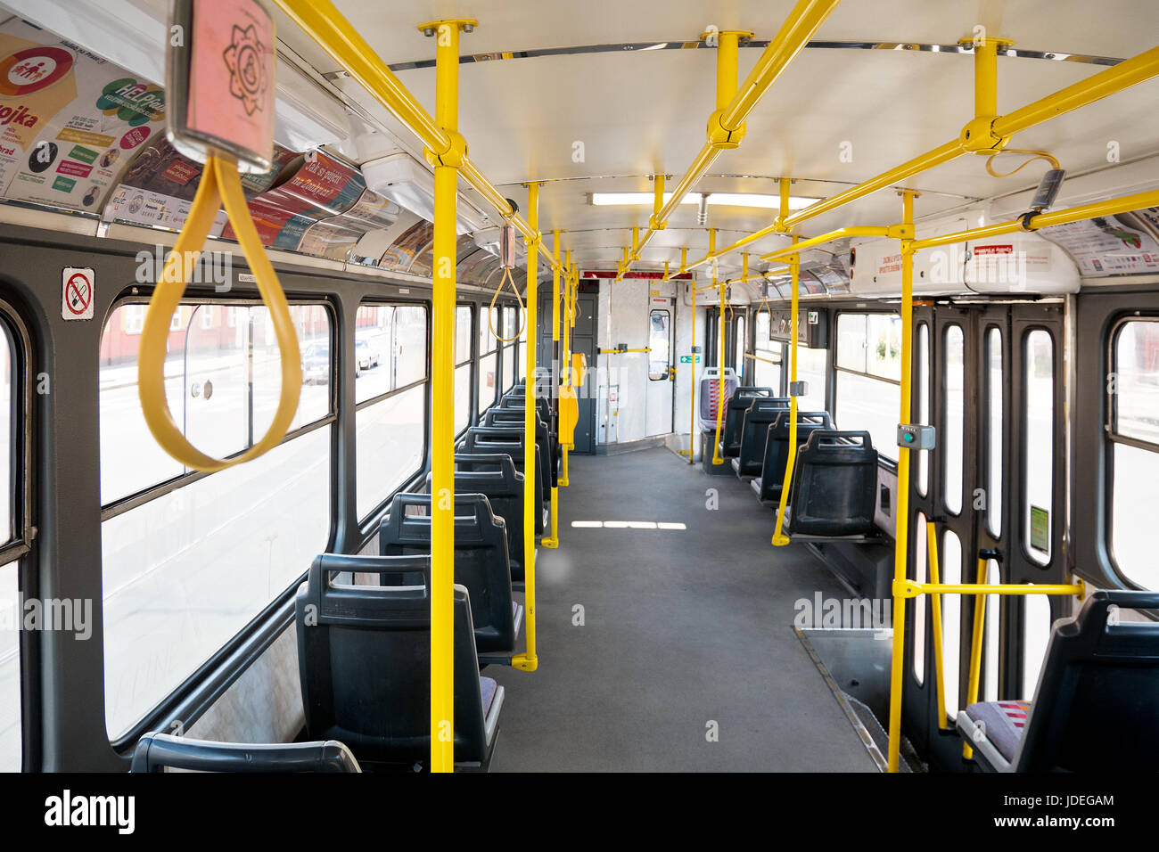 Interior of Trolley Car in Prague. Czech Republic Stock Photo - Alamy