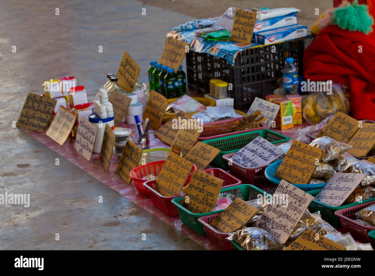 Natural remedy and mortar, healing in laos Stock Photo - Alamy