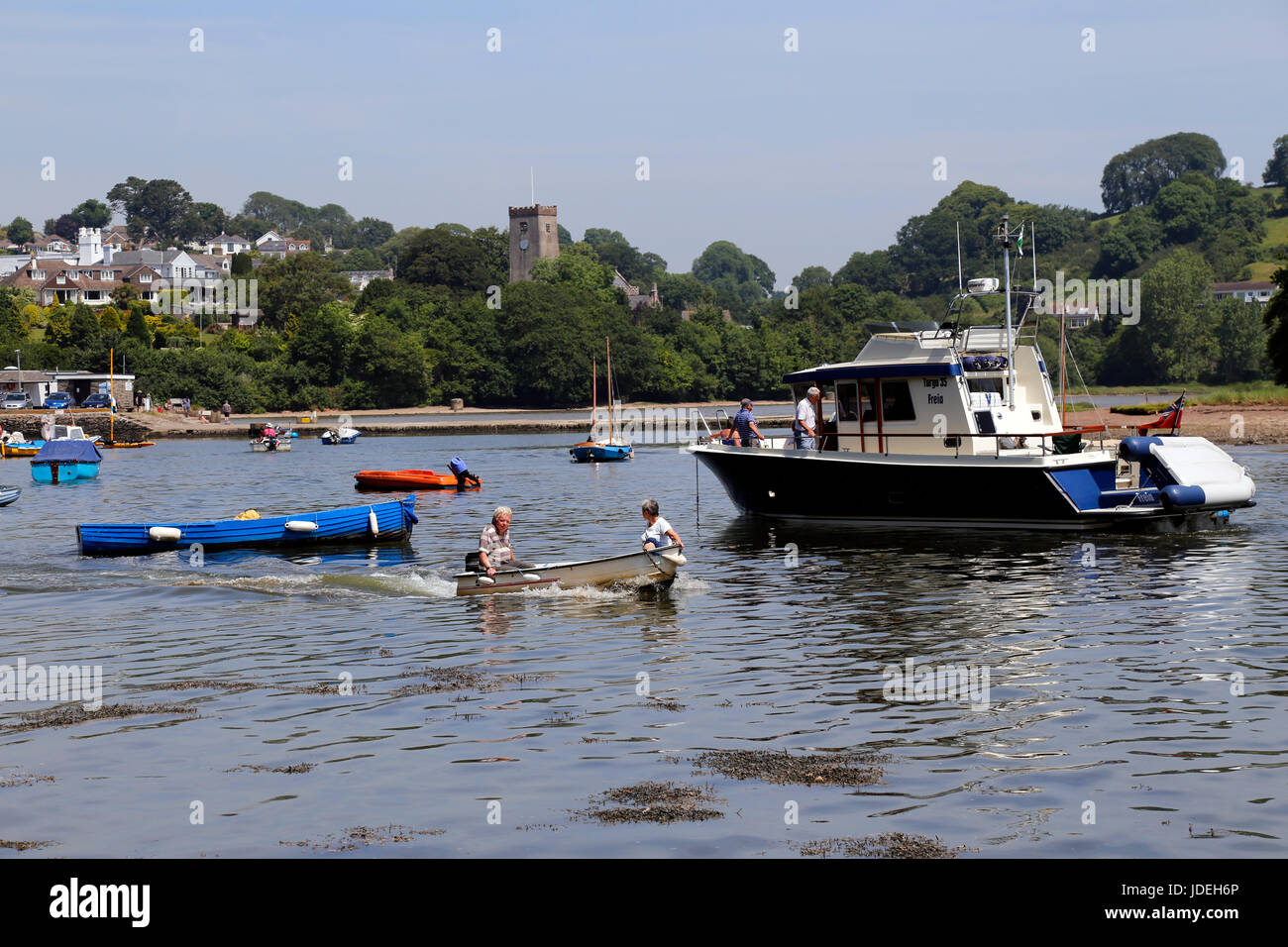 A creek on River Dart at Stoke Gabriel,watercraft Stock Photo - Alamy
