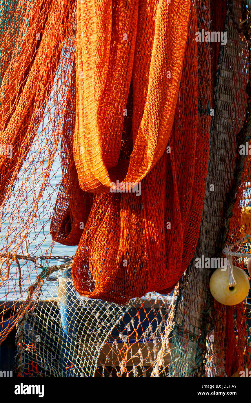 fishnets on the wharf, Photographed in Israel, Jaffa ancient port Stock ...