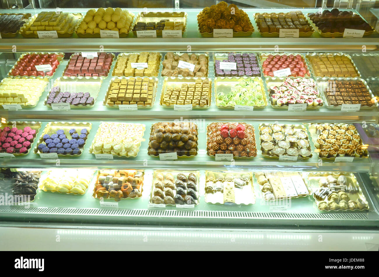 Selection of chocolate in fridge Stock Photo - Alamy