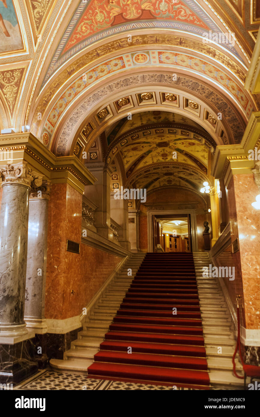 Foyer of the Hungarian State Opera House, Andrássy útca, Terézváros ...