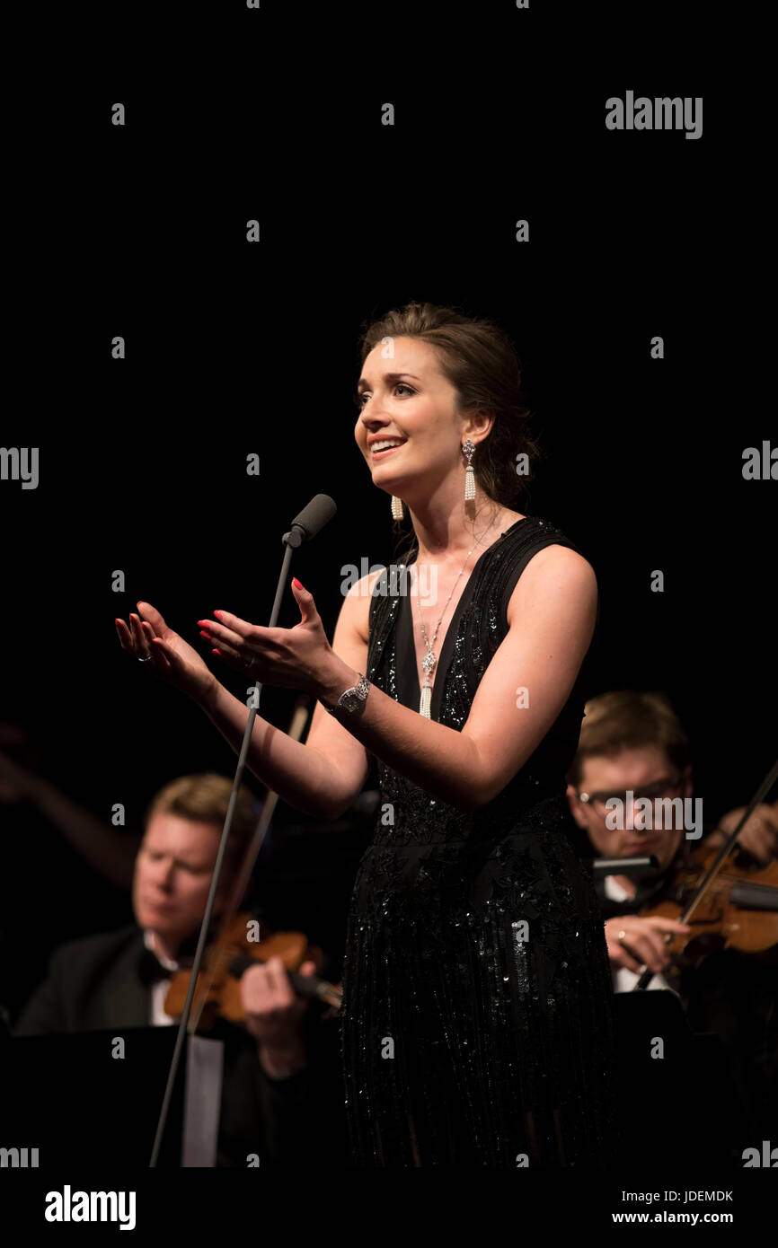 EDITORIAL USE ONLY Classical singer Carly Paoli performs at BAFTA ...