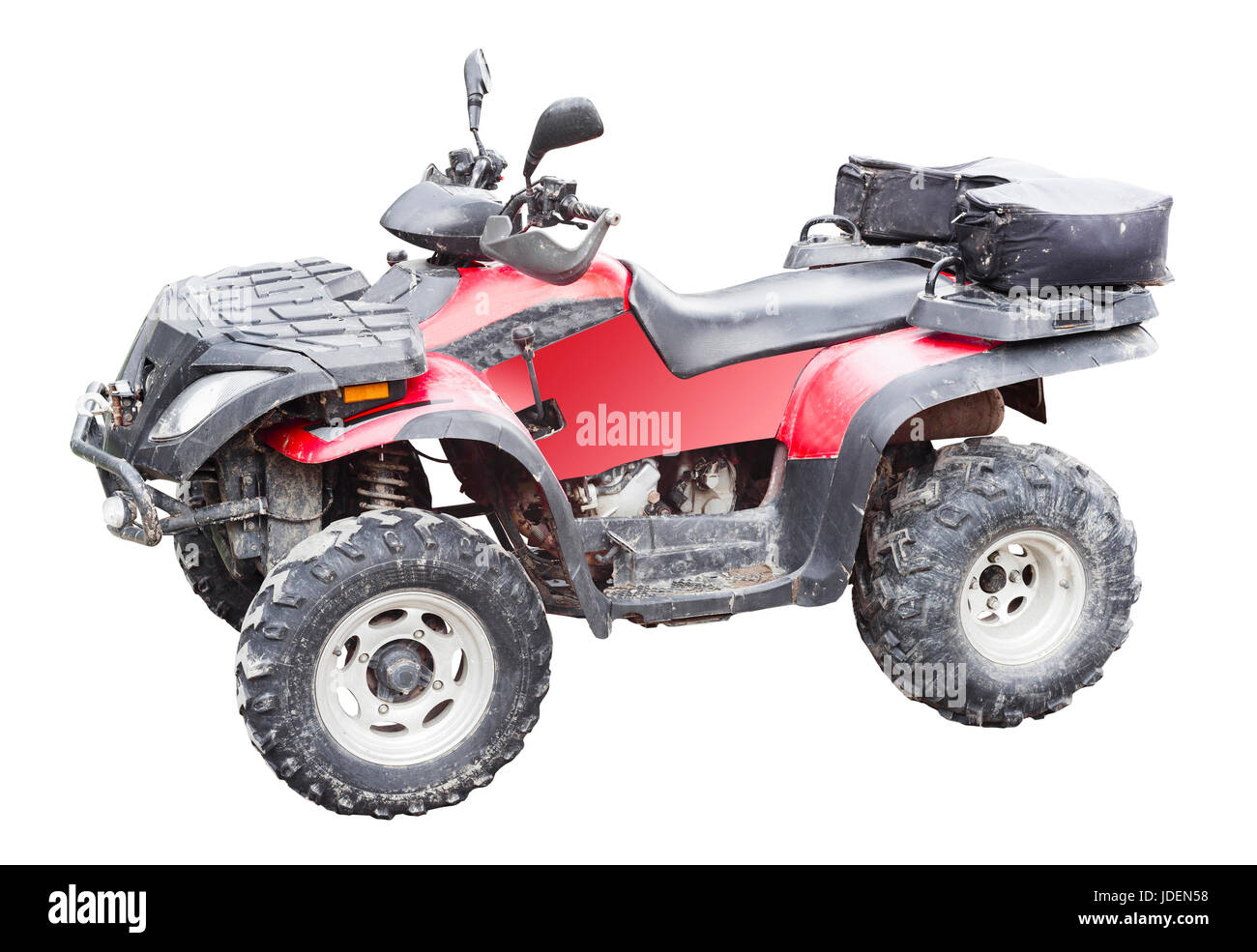 red atv quad bike isolated on white background Stock Photo - Alamy
