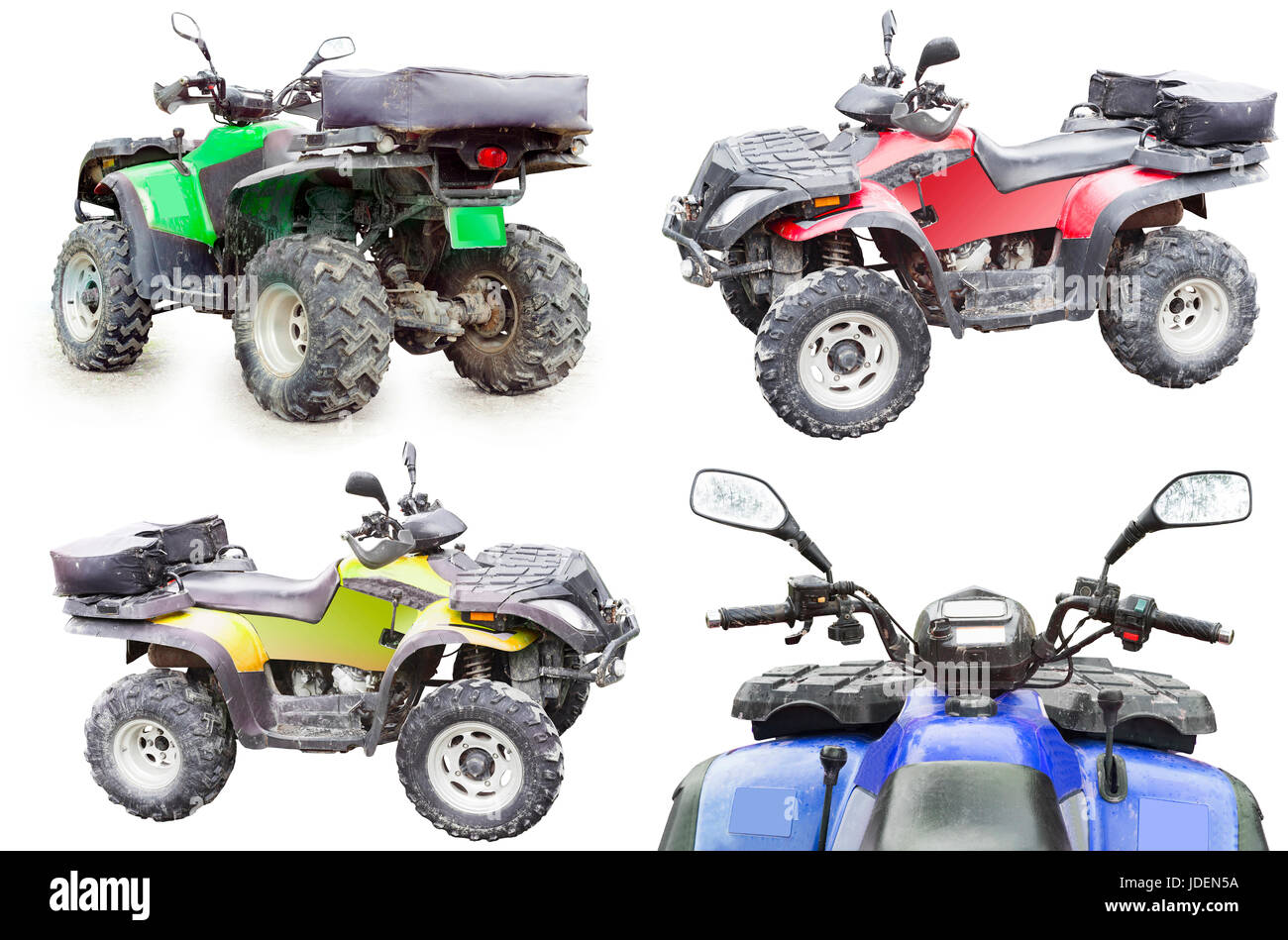 set of quad bike isolated on white background Stock Photo - Alamy