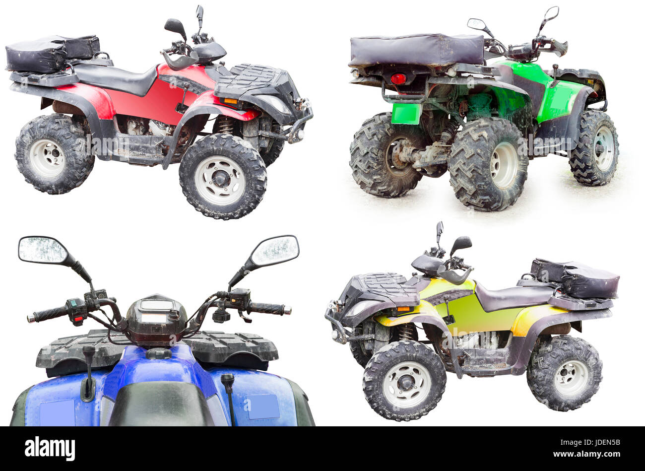 set of quad bike isolated on white background Stock Photo - Alamy