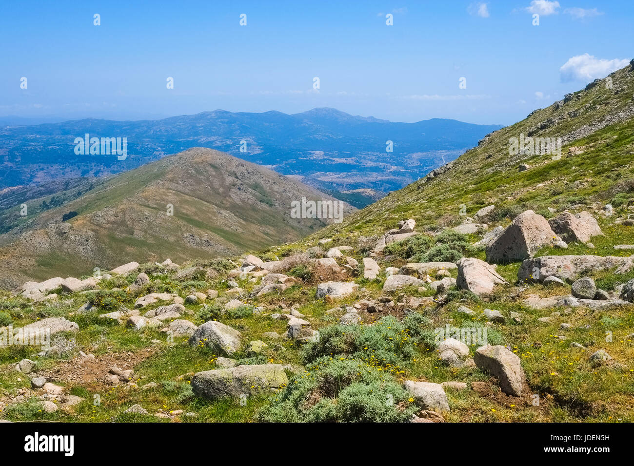 Mountain landscape in Gennargentu, highest mountain in Sardinia, Nuoro ...