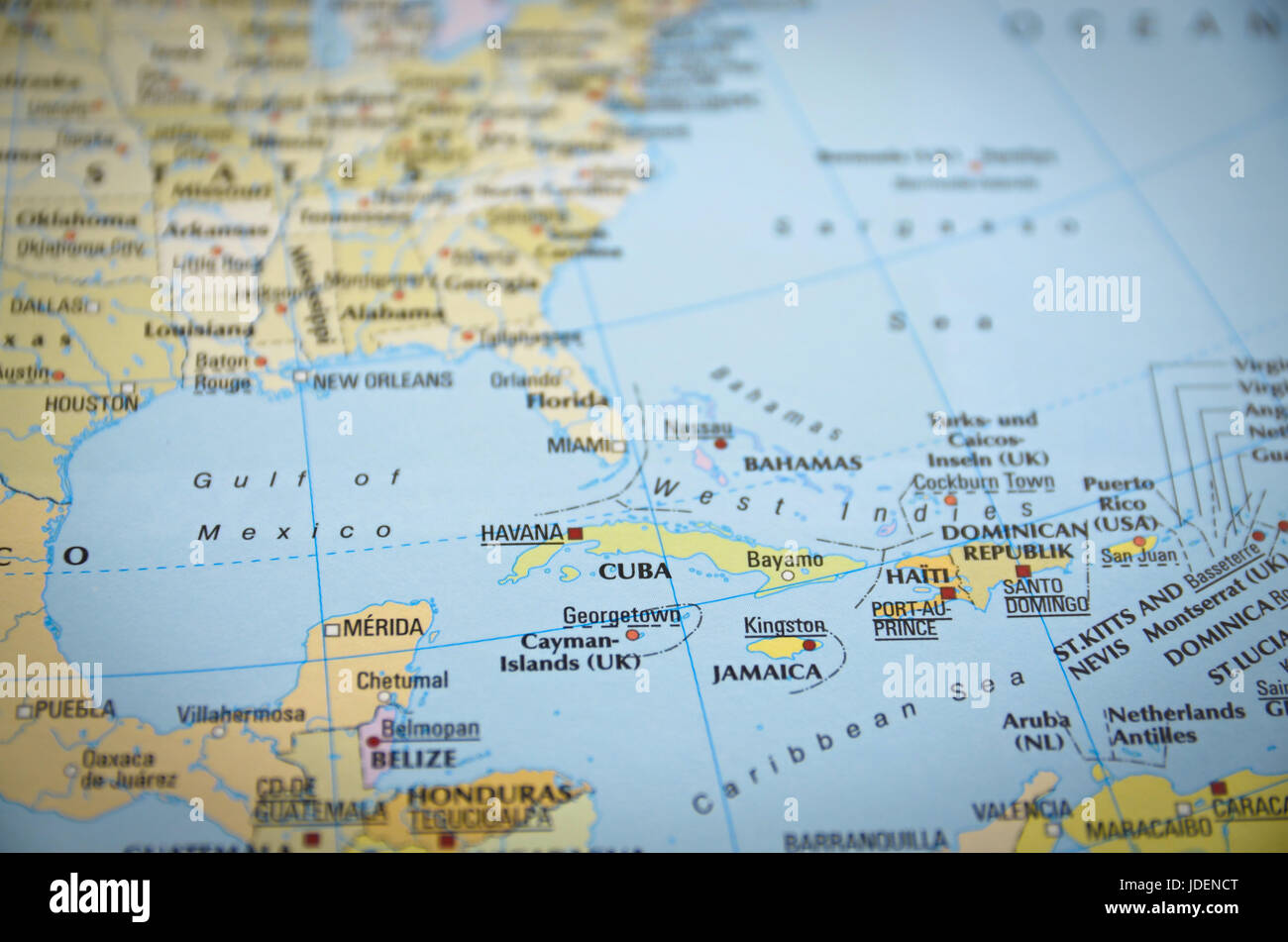 Cuba map with borders hi-res stock photography and images - Alamy