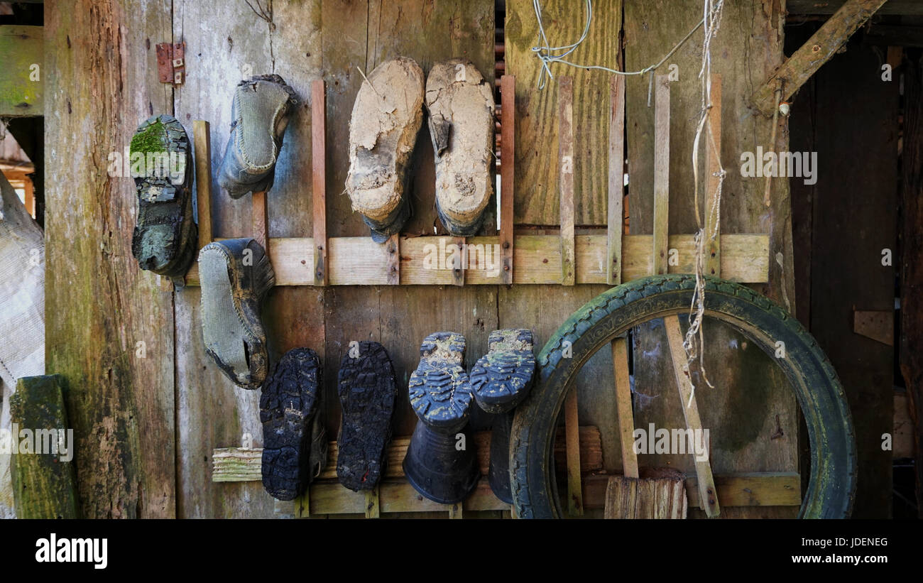 Hanging boots hi-res stock photography and images - Alamy