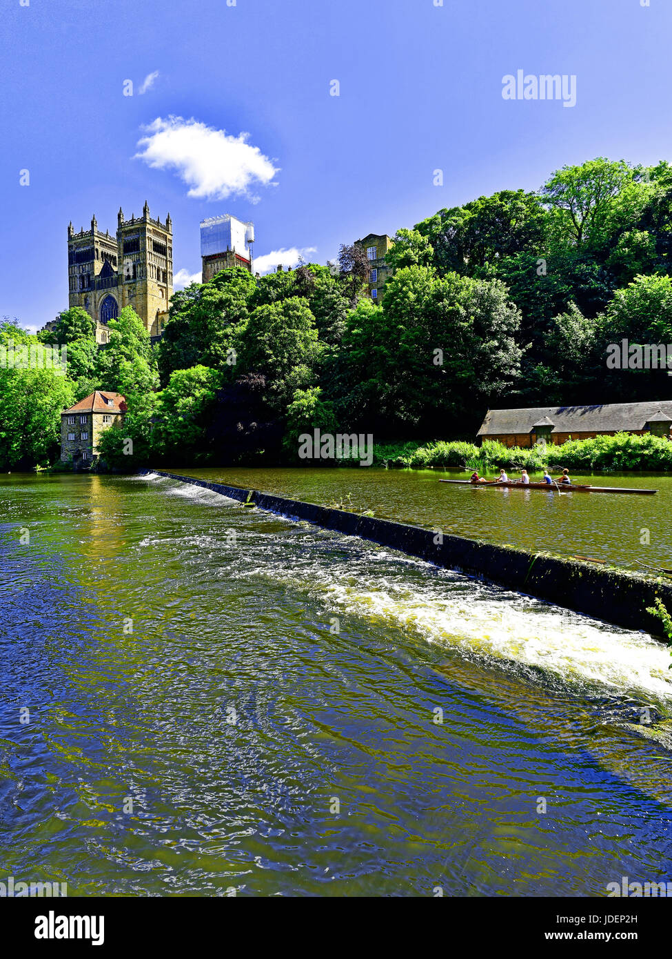 Durham University womens rowing team practising under the Cathedral ...