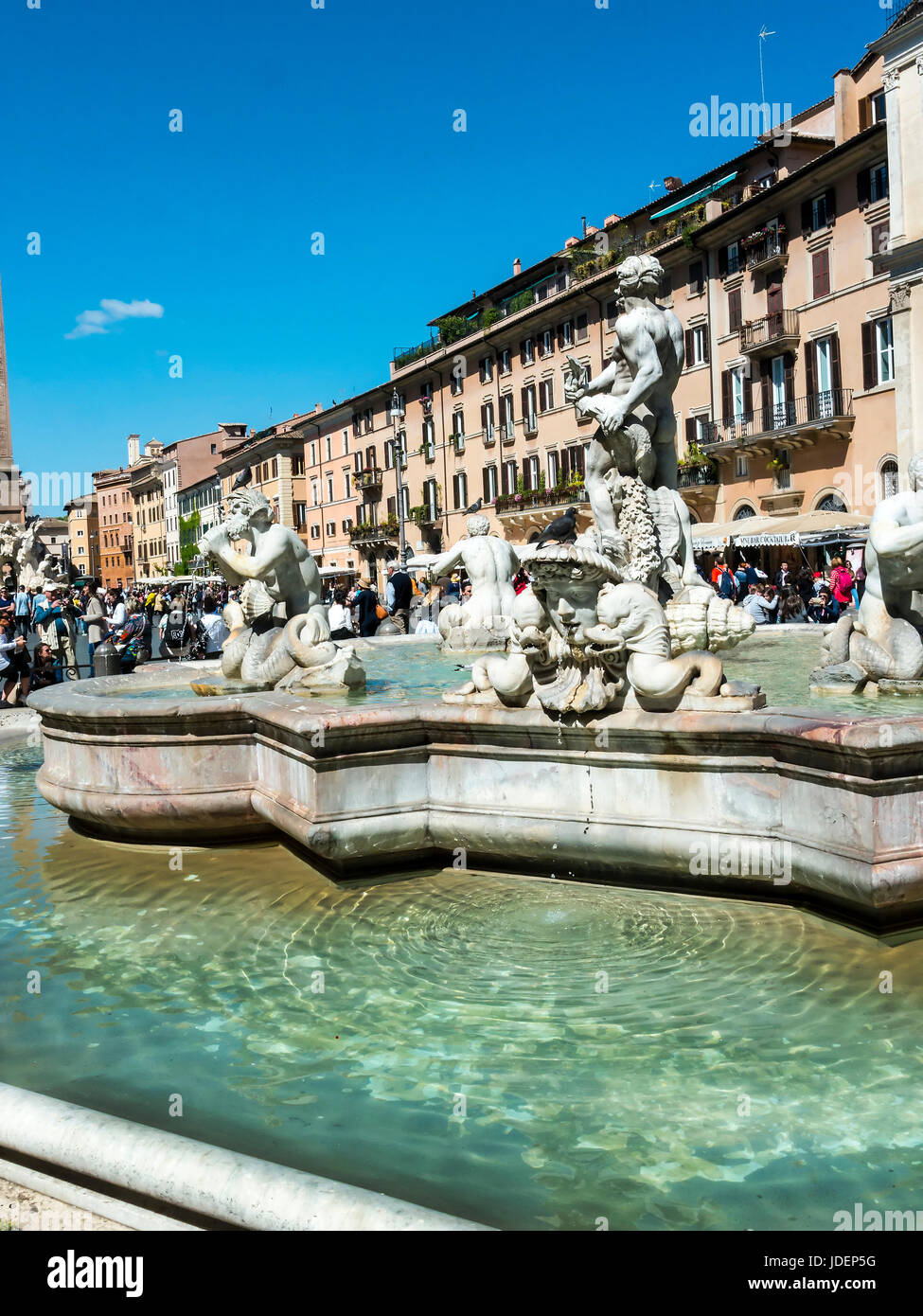 The Piazza Navona with its Fountains by Bernini and Della Porta in Rome ...