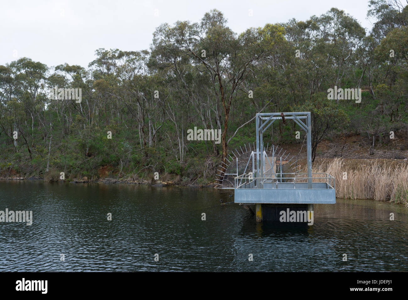 Small jetty near the Whispering Wall on the Barossa Reservoir in ...