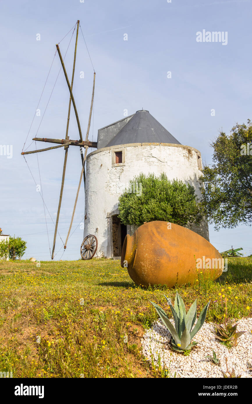 Windmill in Santiago do Cacem, Alentejo, Portugal Stock Photo - Alamy