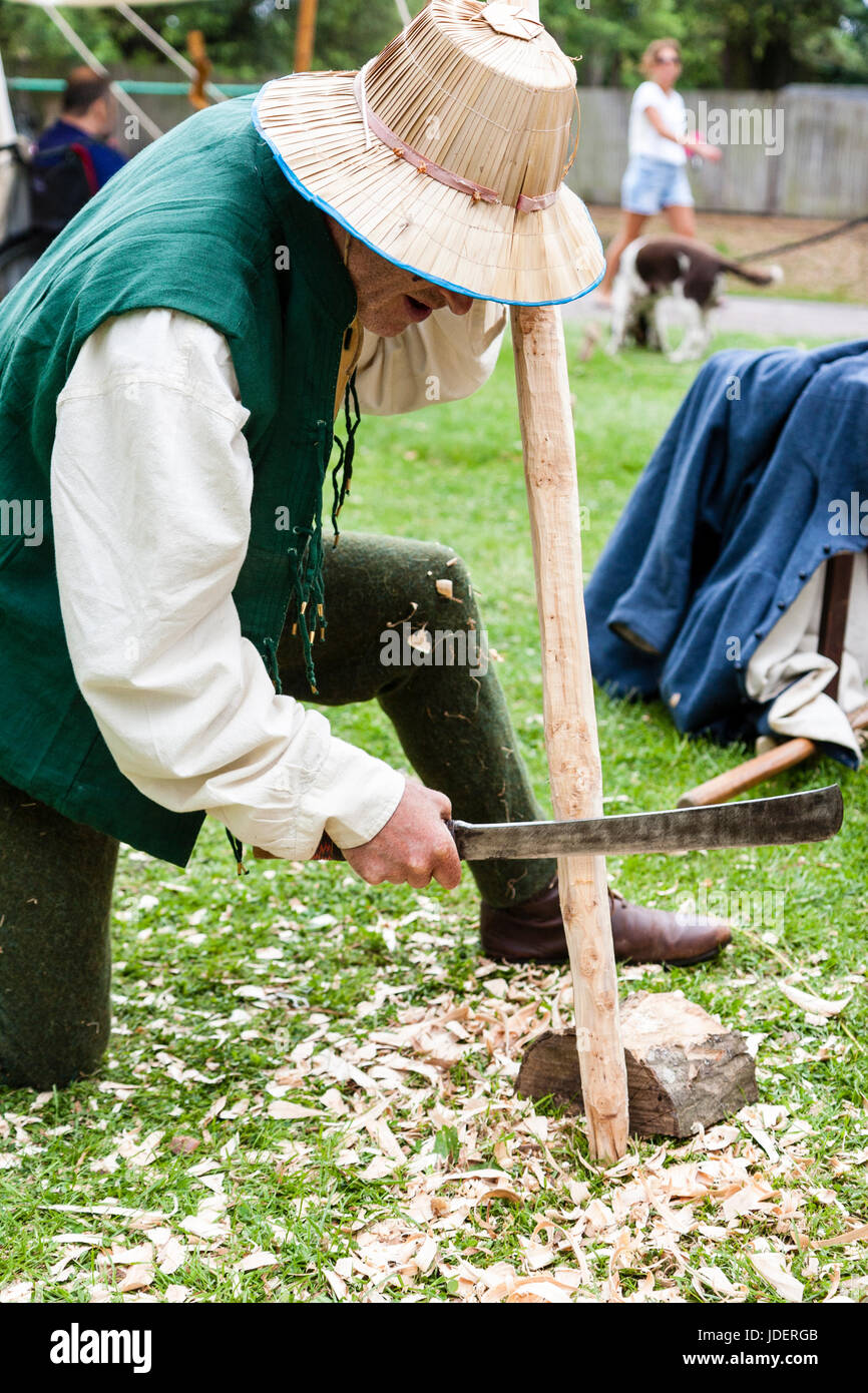 Medieval re-enactment event at Sandwich in Kent. Man in medieval ...