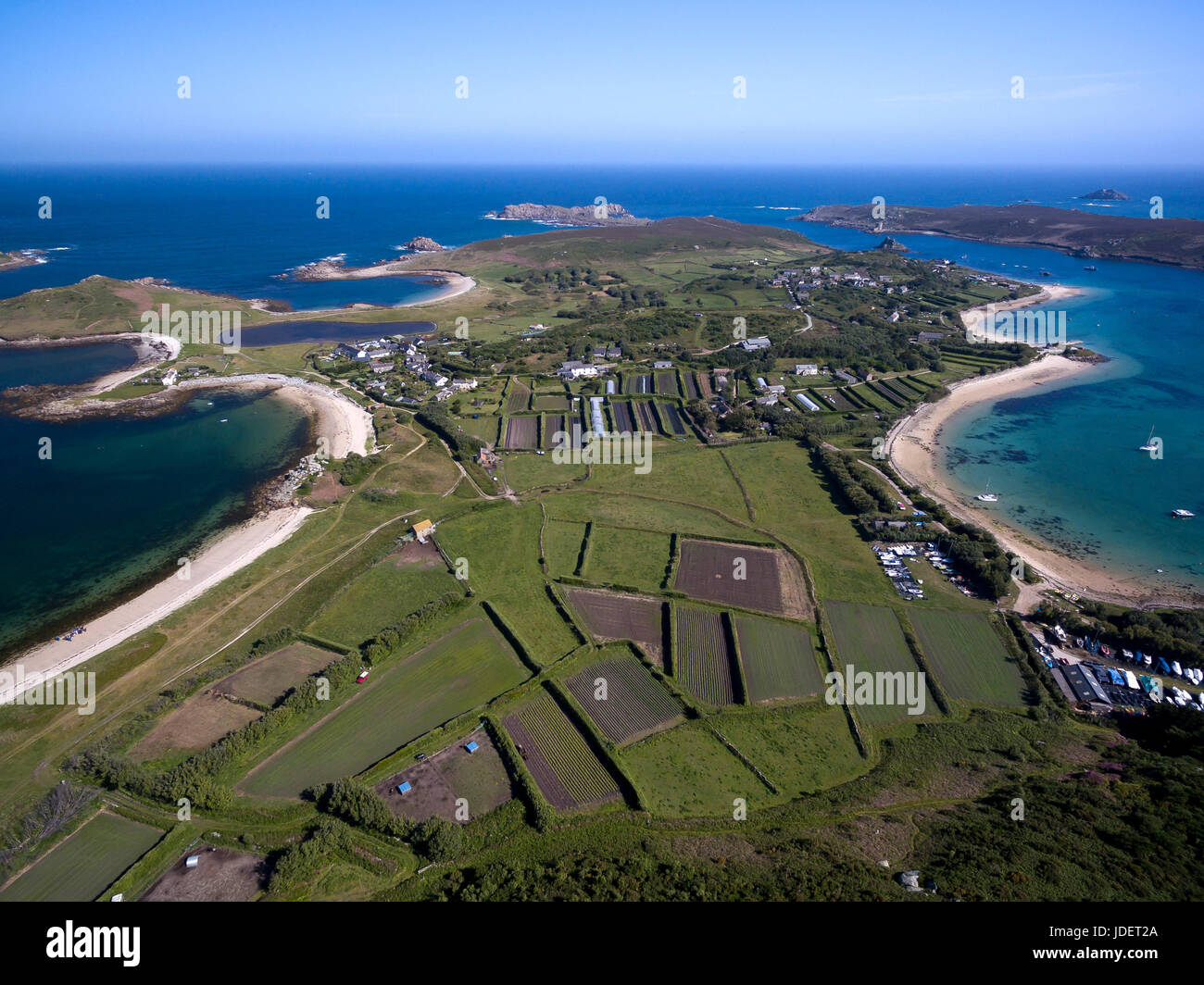 Aerial view of Bryher and the Scilly Isles Stock Photo - Alamy