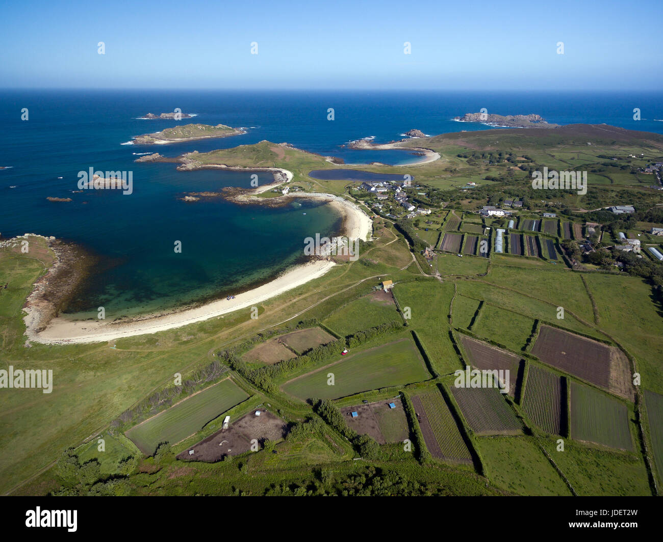 Aerial view of Bryher and the Scilly Isles Stock Photo - Alamy