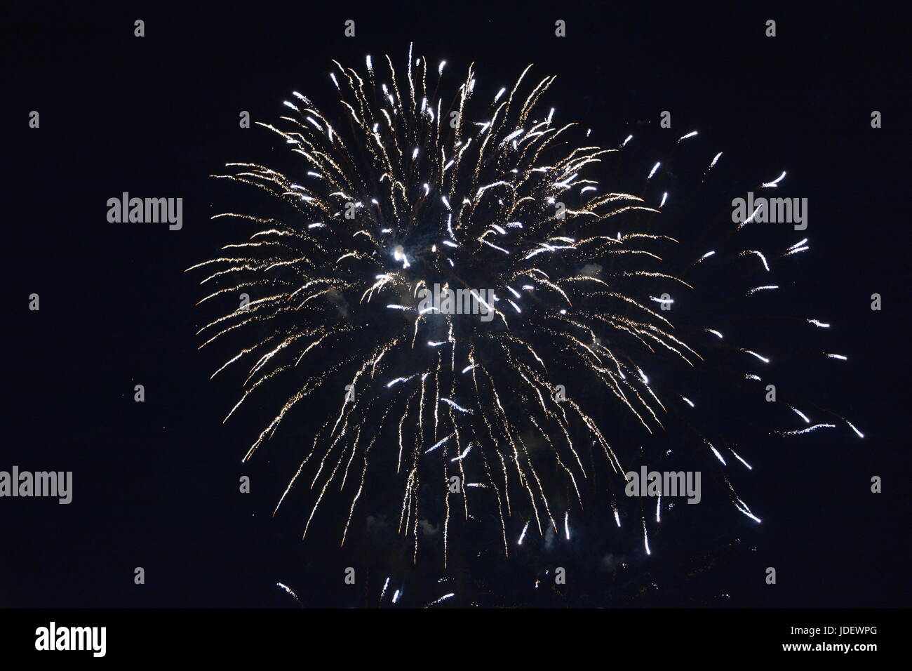 Big white fireworks in the black night sky Stock Photo - Alamy