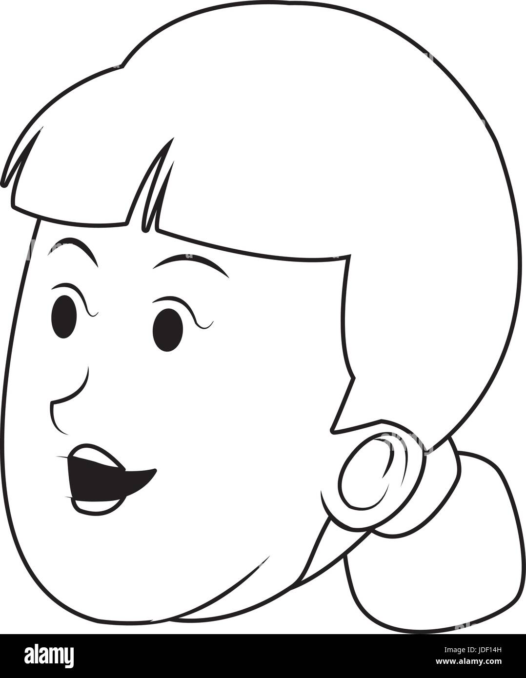cartoon woman head female character Stock Vector Image & Art - Alamy