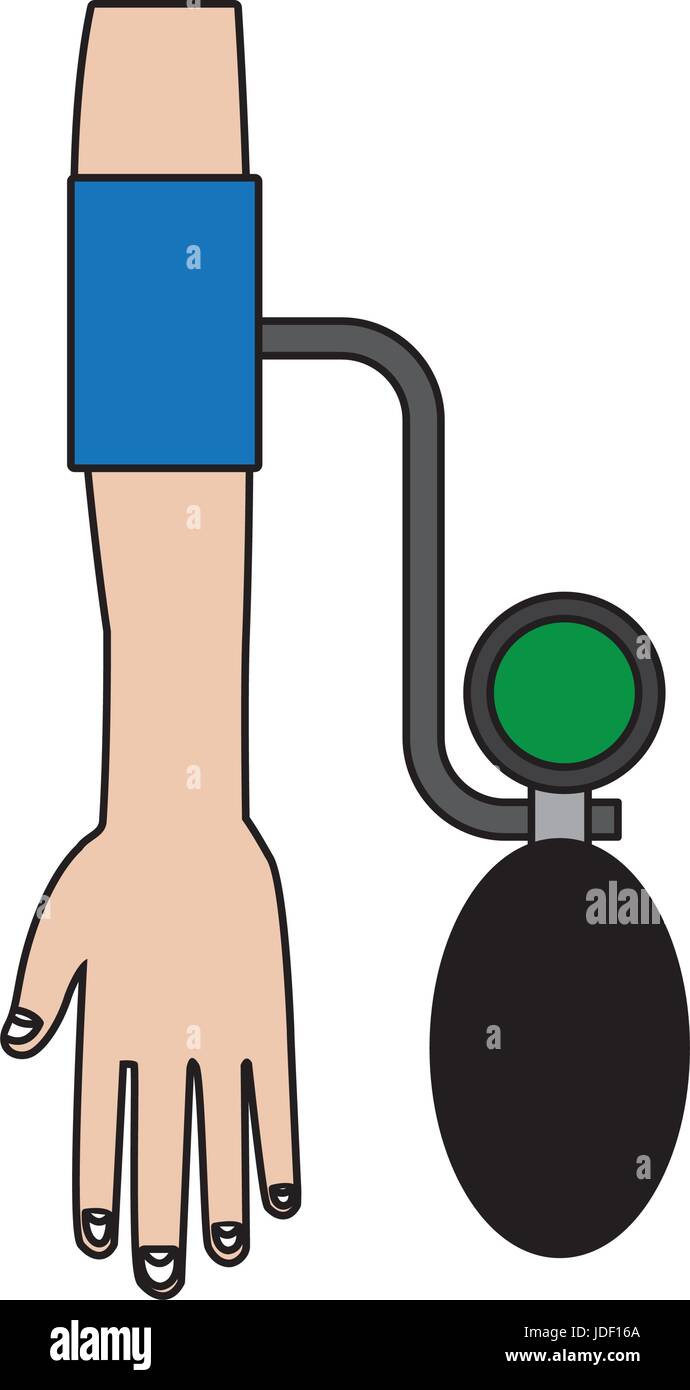 human hand with measuring pressure blood medicine Stock Vector Image ...