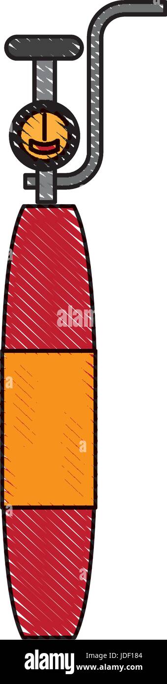 oxygen cylinder with manometer medical instrument Stock Vector Image ...