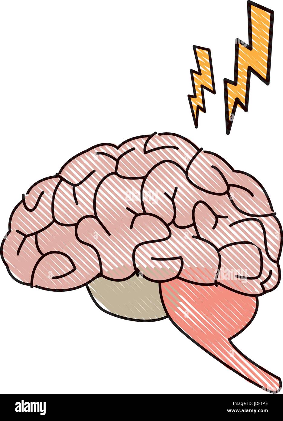 drawing brain human pain sick organ Stock Vector Image & Art - Alamy