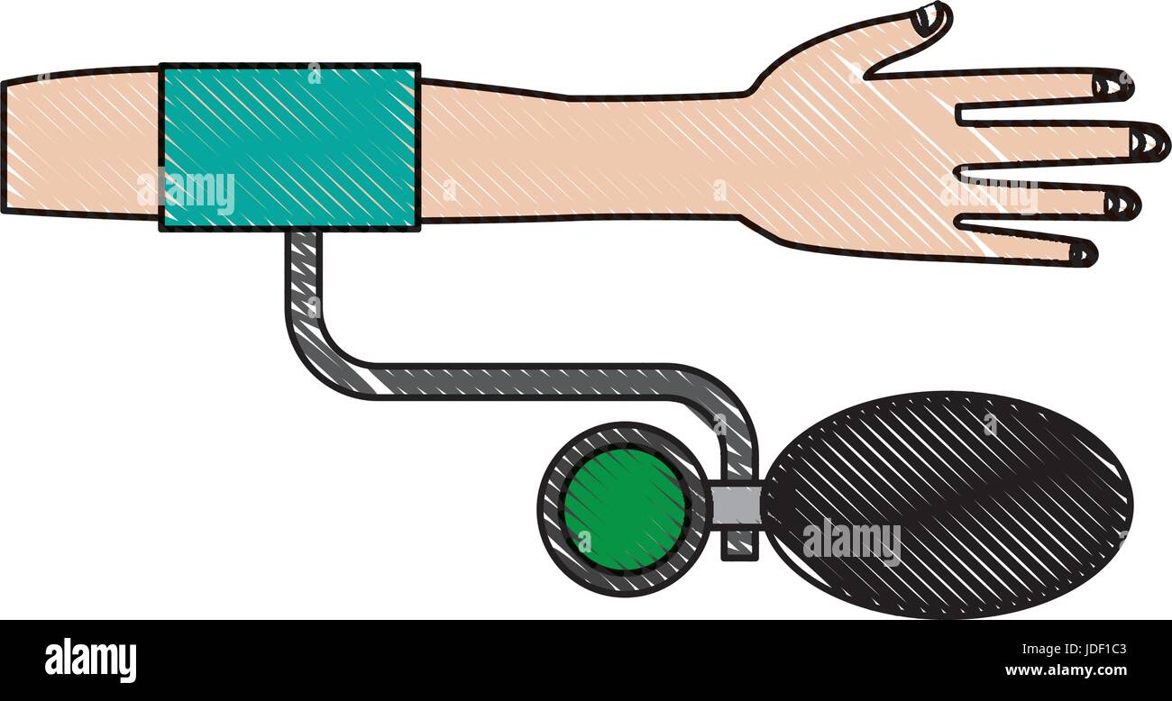 human hand with measuring pressure blood medicine Stock Vector Image ...