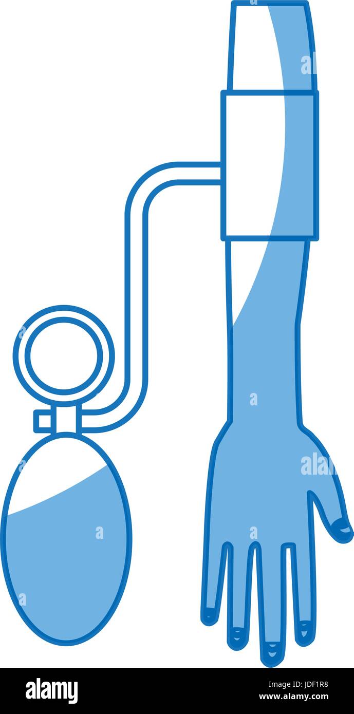 human hand with measuring pressure blood medicine Stock Vector Image ...