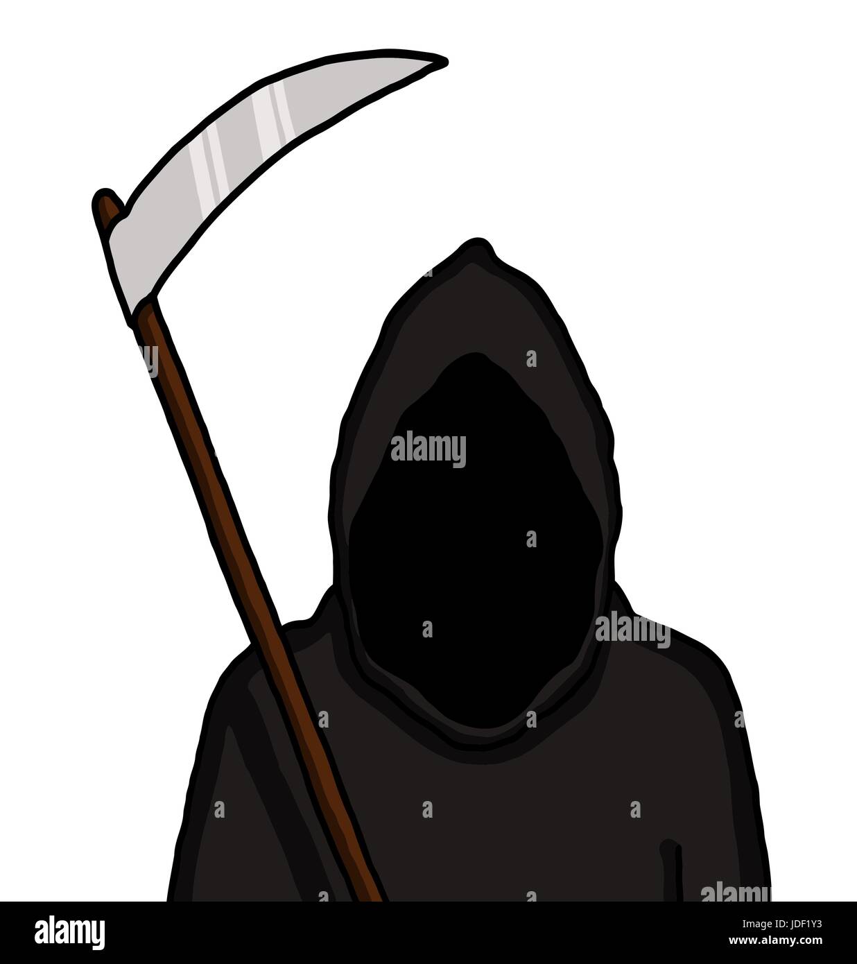 Grim reaper with dark face holding a blade Stock Vector Image & Art - Alamy