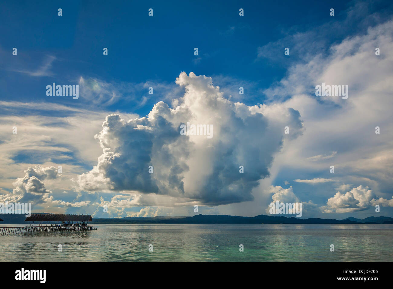 Cloudy sky over the sea, Raja-Ampat, Kri, Dampier Strait, Western New ...