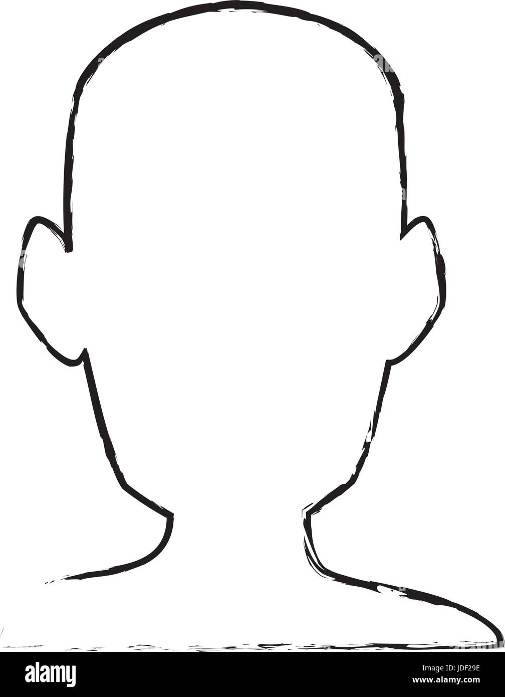 White Silhouette Man Head