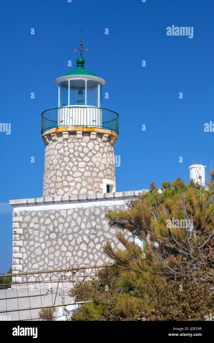 Skinari Lighthouse. It was manufactured in 1897, located In Zakynthos ...