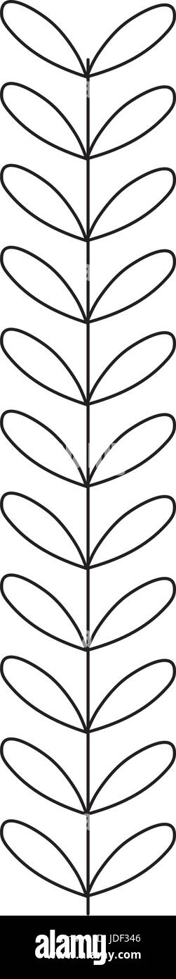 line rustic branch with leaves design Stock Vector Image & Art - Alamy